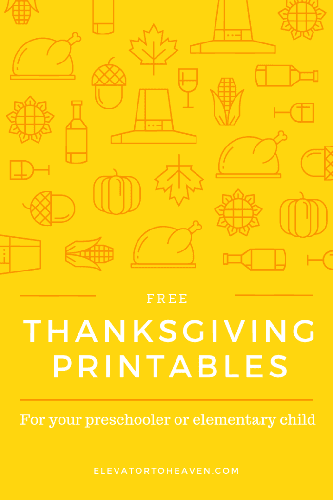 Thanksgiving Printables For your Preschool or Early Elementary Kids