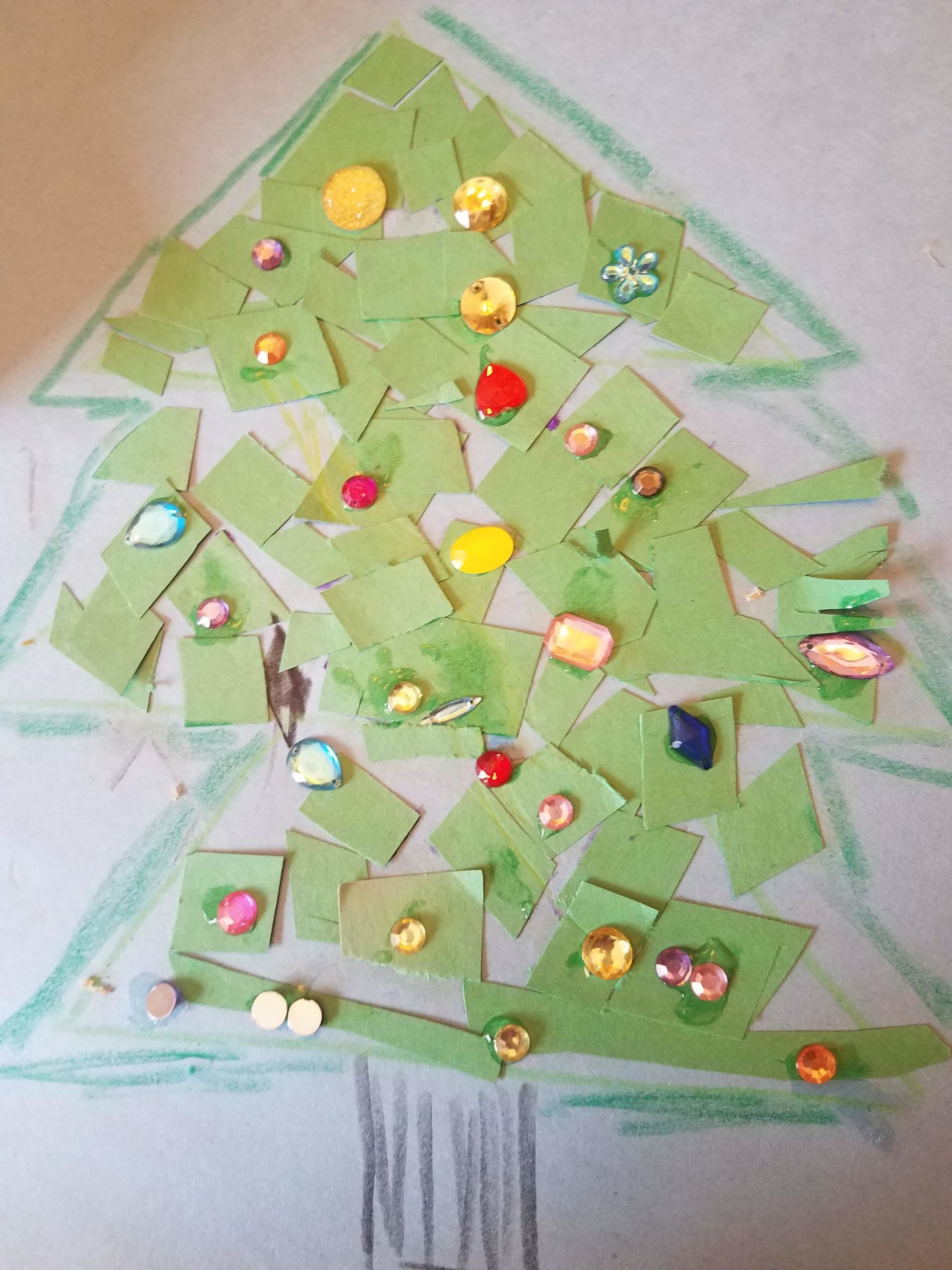 Preschool Christmas Tree Craft : Build Concentration Fine Motor Skills